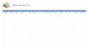 Book Collection List Template In Excel Download Xlsx