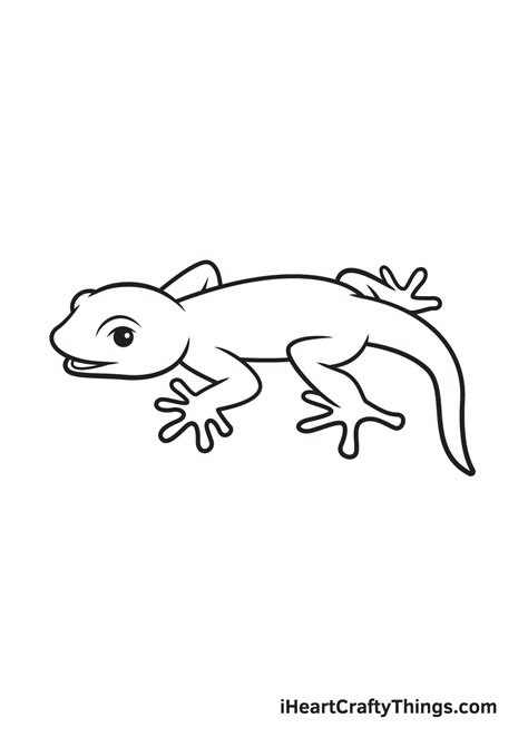 Lizard Drawing — How To Draw A Lizard Step By Step