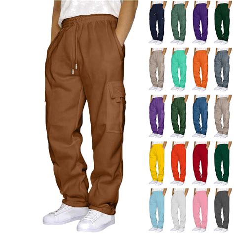 Biztdjrk Mens Cargo Sweatpants Big And Tall Solid Casual Loose Athletic