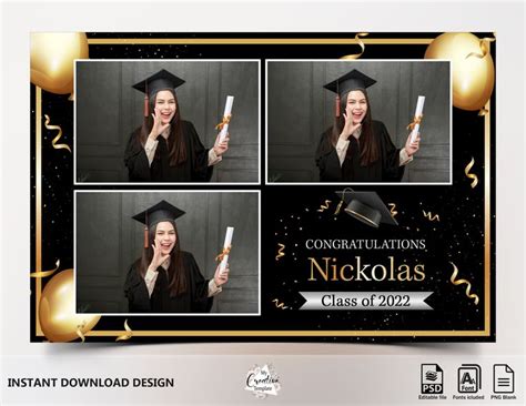 Photo Booth Template Graduation Class Of Photobooth Template Grad