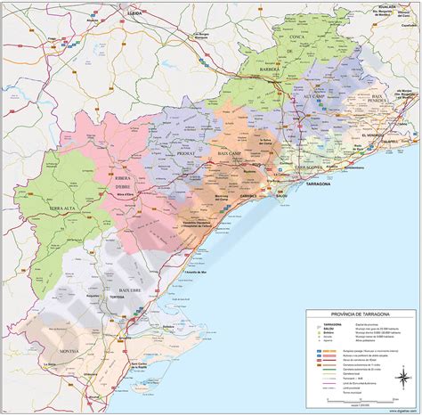 Mapa De La Provincia De Tarragona
