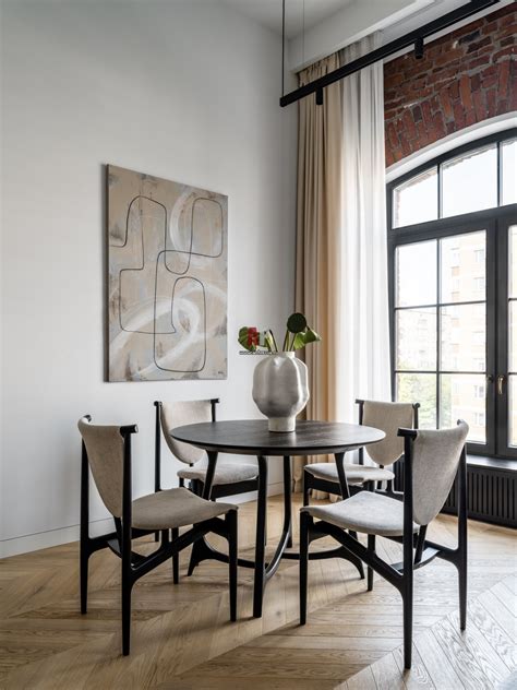 Фото интерьера столовой квартиры в стиле лофт