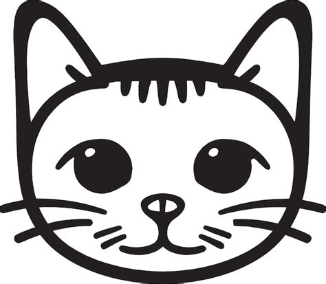 Cat Face Clipart Black And White