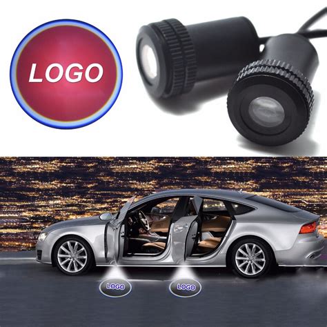 2pc Car Styling Brand Emblem Logo LED Lamp Laser Shadow Car Door