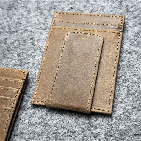 Personalized Leather Magnetic Money Clip Wallet By Leatherax Etsy