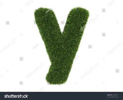 Grass Lowercase Letter Isolated On White Stock Illustration 63244417