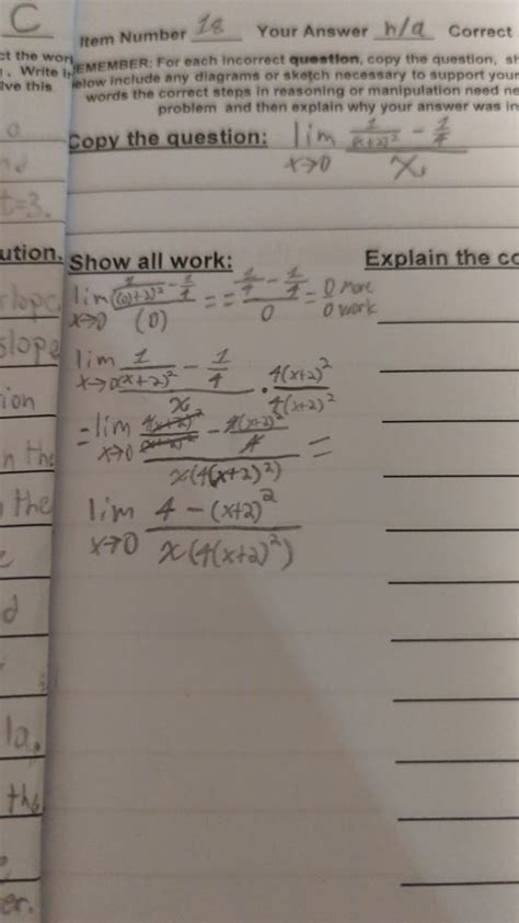 Grade 12 Calculus Ab Complex Fraction Limits How Do I Continue