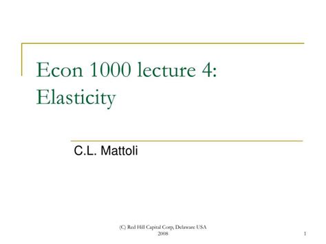 PPT Econ 1000 Lecture 4 Elasticity PowerPoint Presentation Free Download ID 1302533
