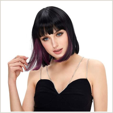 Stfantasy Short Bob Hair Wigs Straight With Air Bangs Synthetic Cosplay