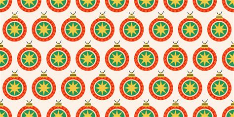 노란색 별 디자인이 있는 빨간색과 녹색 공이 있는 완벽 한 크리스마스 패턴 새해의 기쁨 겨울 시즌 배경입니다 노엘 배경 계절적 요소 직물 포장지 카드를 위한 복고풍 인쇄