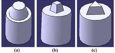 A C Schematic Diagram Of Circular Square And Triangular Pin Tool