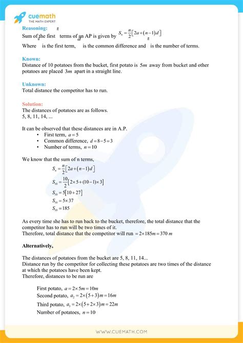 Ncert Solutions Class Maths Chapter Ex Arithmetic Progressions