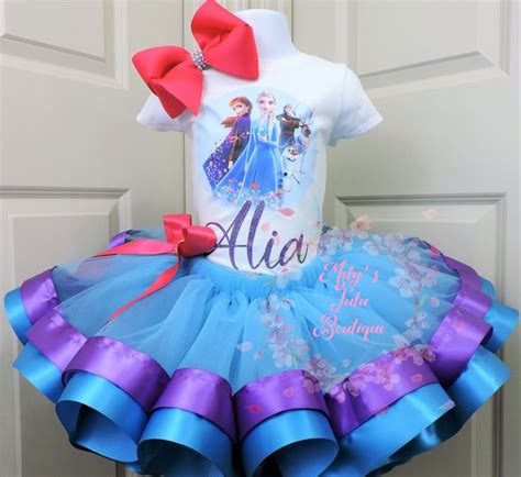 Frozen Birthday Princess Elsa Anna Tutu Outfit Handcrafted Elsa Anna Inspired Tutu Dress For