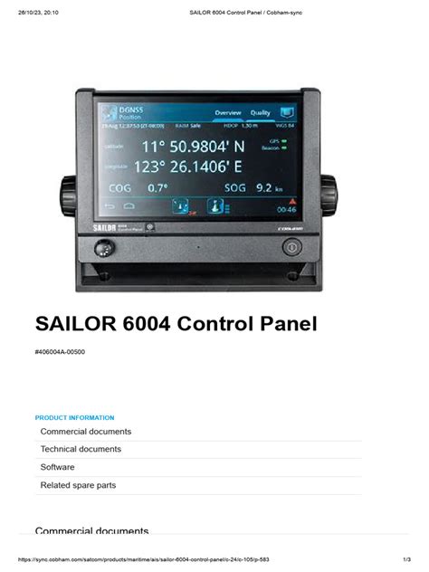 Sailor 6004 Control Panel Cobham Sync Pdf