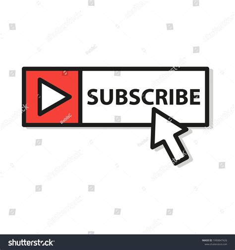 Subscribe Button Mouse Pointer Vector Illustration Stock Vector