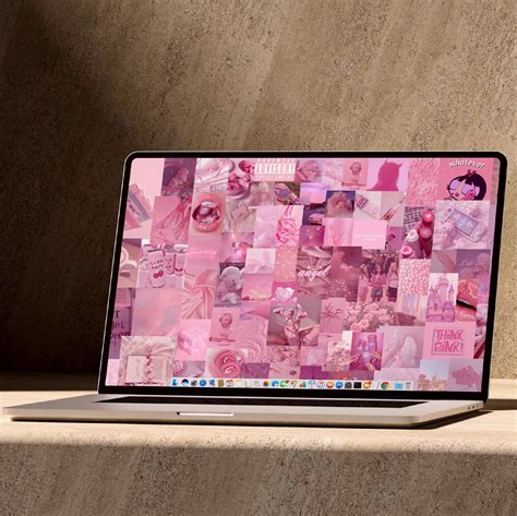 00069 Soft Pink Aesthetic Collage Desktop Wallpaper Art Collage