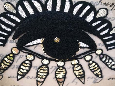 Black Eye Sequined Applique Patchpaillette Patchsequins Etsy