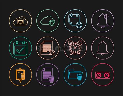 Set Delete File Document Stopwatch Hard Disk Drive Hdd Sync Refresh