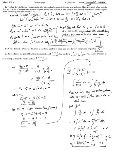 Application Calculus Solved Quiz Docsity