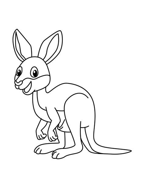 Simple Easy Kangaroo Coloring Page Free Printable Coloring Pages