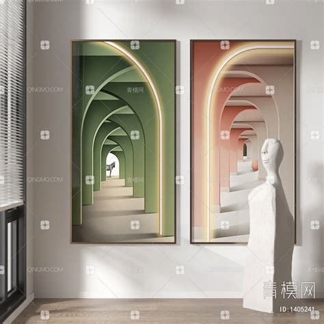 【装饰画3d模型】 现代vr无灯光有贴图max2016装饰画3d模型下载 Id1405241 免费3dmax模型库 青模3d模型网