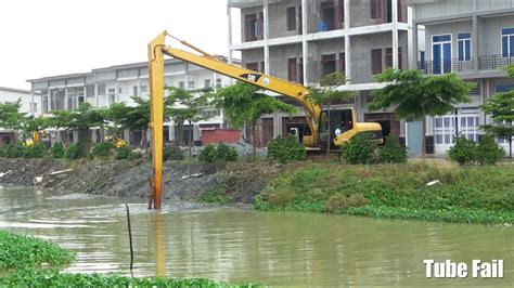 Cat 320cl Excavator Long Reach Excavator Dredging Clearing Mud The