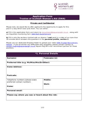 SWA Trustee Application Doc Template PdfFiller