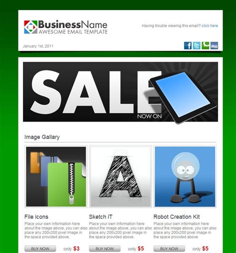 Simple HTML Email Templates Free Premium Templates