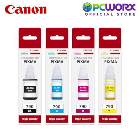 Canon GI 790 Black Cyan Magenta Yellow Inks Shopee Philippines