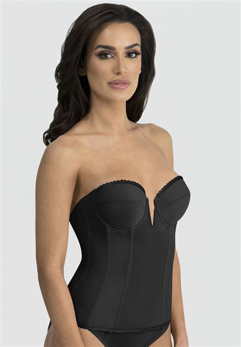 Vivienne Strapless V Wire Longline Bra Black Woman Within