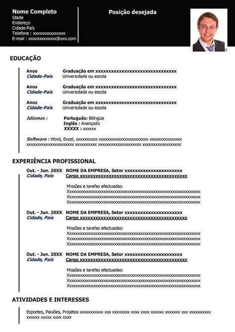 Modelo de Currículo Simples para Preencher Curriculum Word