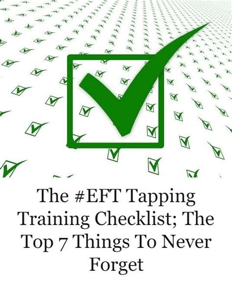 The Eft Tapping Training Checklist From Eft Eft