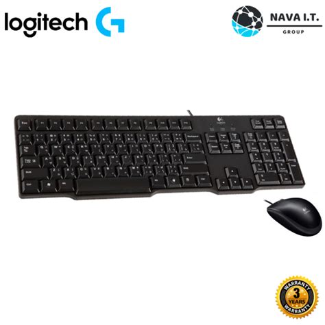Keyboard Mouse Logitech Mk100 Keyboard Ps2 Moues Usb Black Eng Thai