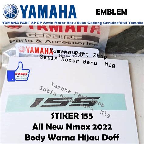 Jual Emblem Stiker Logo 155 B6H 90 All New Nmax N Max Body Hijau Doff