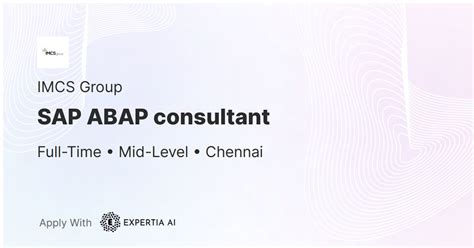 SAP ABAP Consultant Job Chennai Mid Level