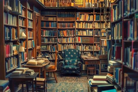 Premium Photo Old Bookshelf In The Library