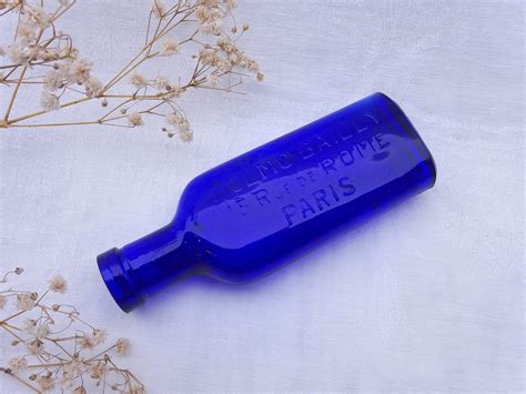 Antique French Cobalt Medicine Bottle Pulmo Bailly 15 Rue De Etsy