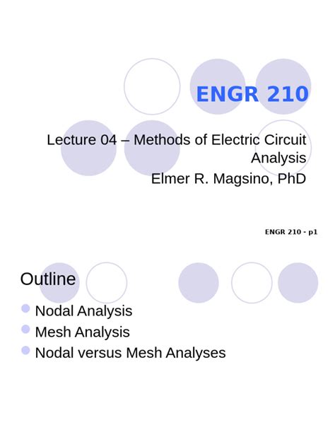 Lecture04 Methods Of Circuit Analysis Pdf Electromagnetism