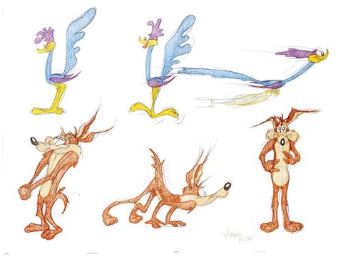 Ross Virgil Wile E Coyote And The Road Runner Six Original Drawings C1990s Dandd Galleries