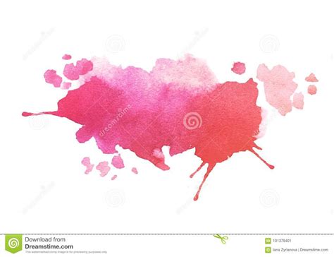 Abstract Pink Colorful Vector Watercolor Stain Grunge Element For
