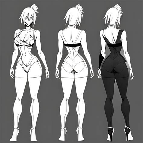 Dynamic Pose 13 Full Body Anime Girl Base No Background Character
