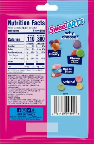 Sweettarts® Rope Twisted Holiday Punch Ropes Candy Bag 3 Oz Frys