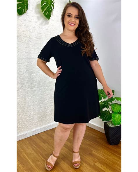 Vestido Moletinho Feminino Plus Size Encorpado Plus Size