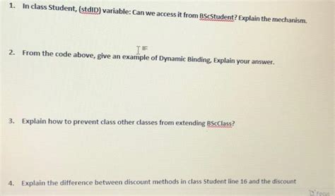 Solved 1 Public Class Student 2 Int Stdid 3 String Name