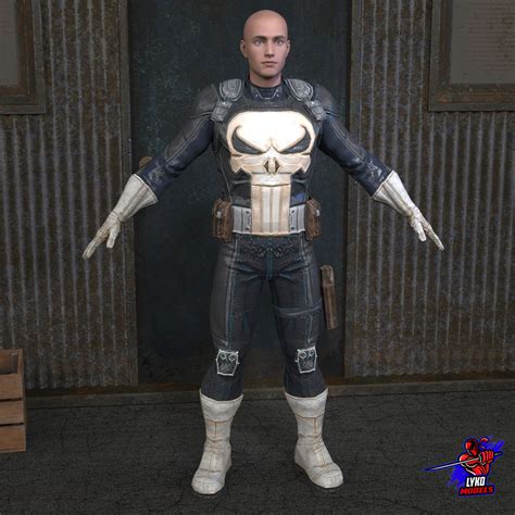 Lyko3d The Punisher Comic 81125 G8m Outfit Daz Content By Lykomodels