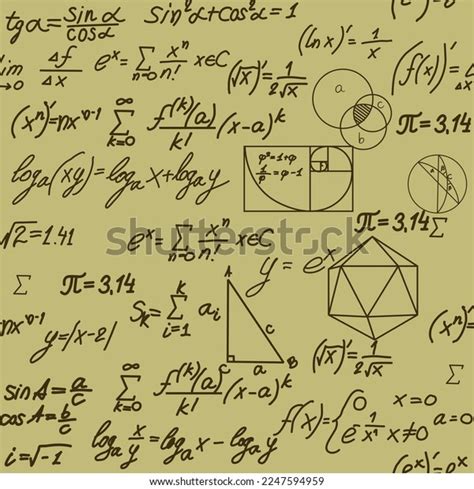Molecular Physical Equations Formulas On School Stock Vector Royalty