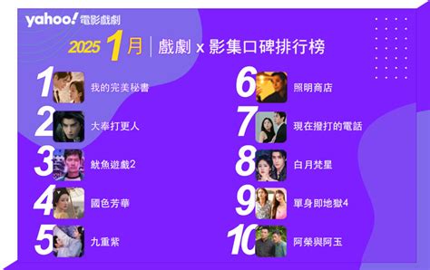 2025年1月yahoo戲劇排行榜top 10！《我的完美秘書》保證有戀愛感！disney《大奉打更人》輕鬆歡樂追！netflix楊紫《國色