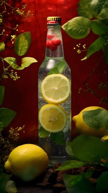 Premium Photo Refreshing Lemonade Drink In A Bottle