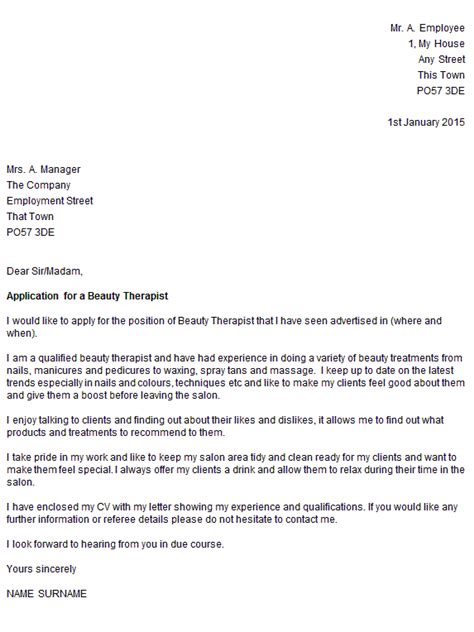 Massage Therapy Cover Letter Sample Sample Resume