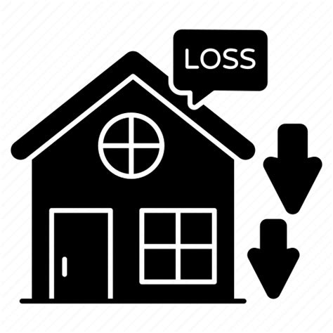 Estate Value Down Home House Property Loss Icon Download On